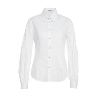 Himon's Femme, Blouses et Chemises, Blanc, Taille: 40 FR Blouse &agrave; col boutonn&eacute;