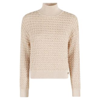 Elisabetta Franchi Femme, Pulls, Beige, Taille: 38 FR Pull Gris &agrave; Sequins et Torsades