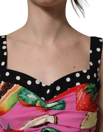 Dolce & Gabbana Silk Corset Bustier Top - Multicolor