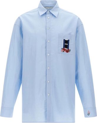 J.W.Anderson Window besticktes Leinenmischhemd - - Shirts - Herren - Blau - L