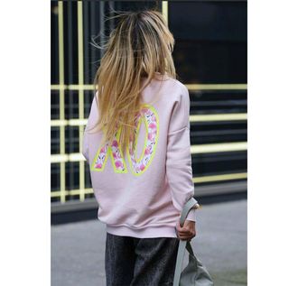 Miss Goodlife Sweatshirt MG 13906 Roundneck XO Paillette - Rosa, mit Glitzer-Frontprint