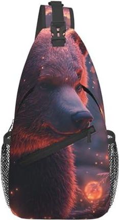 Generic Flame Planet Bear Sac &agrave; bandouli&egrave;re de voyage pour homme Sac &agrave; dos de randonn&eacute;e