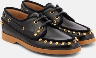 Valentino Garavani Chaussures bateau Palm Avenue en cuir