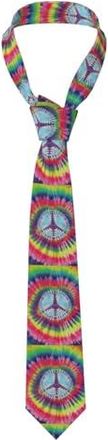 Generic Cravate Mariage, Symbole de paix tie-dye, Microfibre Cravate Homme Mariage, Extra Long Soie Cravates pour C&eacute;r&eacute;monie, D&eacute;contract&eacute;, Mariage
