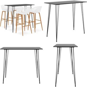 vidaXL 5-tlg. Bar-Set Schwarz und Wei&szlig; - Bar Set - Bartisch - Barhocker - K&uuml;cheninsel - Wohnzimmer Dekoration - Home & Living
