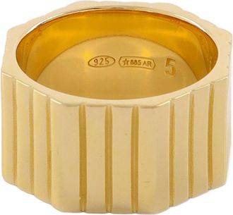 Ivi Seaside Collection Anneau octogonal noyau or plaqué