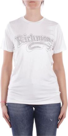 John Richmond Femme, Tops, Blanc, Taille: 40 FR Logo T-shirt
