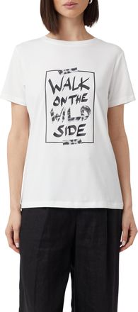 Comma T-Shirt aus Baumwollmix mit Frontprint