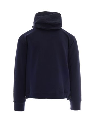 Ballantyne Mens Hooded Technical Sweatshirt Navy Cotton Fleece Sweatshirts Sweater