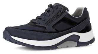 Rollingsoft Keilsneaker ROLLINGSOFT, Herren, Gr. 8,5 (42,5), schwarz (dunkelblau, schwarz), Mesh, Veloursleder, Schuhe, Schn&uuml;rschuh, Halbschuh, Freizeitschuh, Au&szlig;