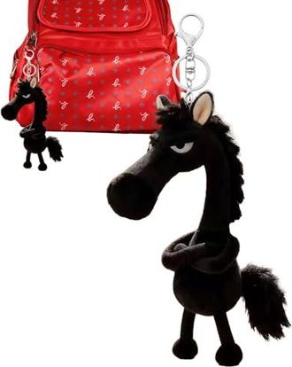 Generico Porte-cl&eacute;s en Peluche - 2026 Cheval En Peluche Pendentif Pour Sac - Petits Pendentifs Rembourr&eacute;s - Pour Sac &Agrave; Dos Valise Auto R&eacute;troviseur T&eacute;l&eacute;phone Vo