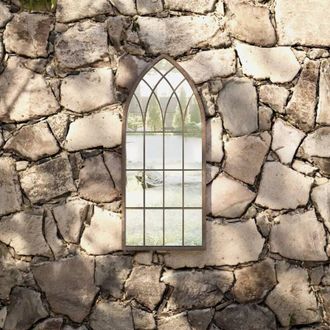 vidaXL vidaXL Miroir de jardin Sable 70x30 cm Fer pour utilisation extérieure