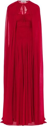 Philosophy di Lorenzo Serafini Stretch-T&uuml;ll-Kleid mit Cape - - Dresses - Damen - Rot - S