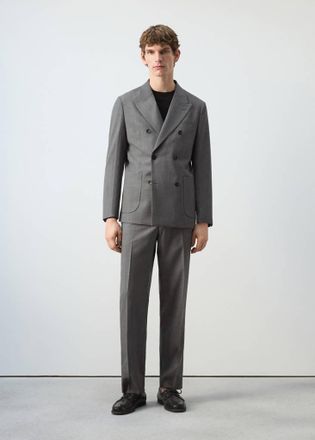 Mango Pantalon de costume Ricardo regular-fit gris - Homme - 38 - MANGO MAN