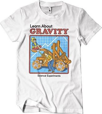 Steven Rhodes Officiellement sous Licence Learn About Gravity Hommes T-Shirt (Blanc), X-Large