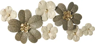 Beliani Wandobjekt Blume LANTHANUM Metall 52 cm Beige