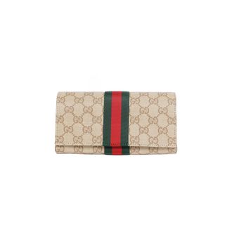 Gucci GG Coated Canvas and Web Pouc