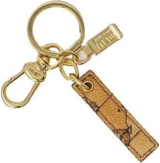 Alviero Martini 1A Classe Femme, Accessoires, Beige, Taille: ONE Size Porte-Clés en Cuir Beige avec Détails Dorés