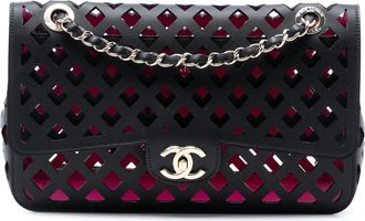 Chanel Hobo Bags - Large Perforated Calfskin See Through Flap - Gr. unisize - in Schwarz - f&uuml;r Damen