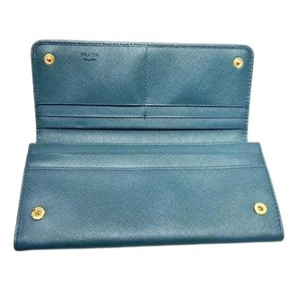 Prada Portefeuille long (bi-pli) Pre-owned - Femme - Pre-owned - Bleu - Taille: ONE Size