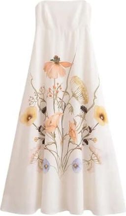 Generic Robe longue sans manches à épaules dénudées avec imprimé dos nu pour femme, 1, S