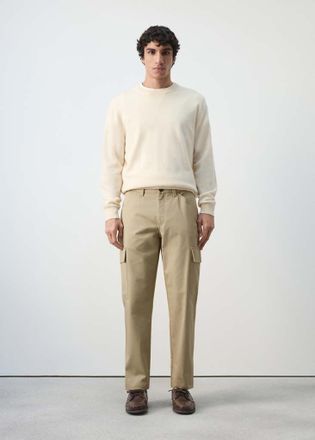 Mango Pantalon cargo 100 % coton beige - Homme - 38 - MANGO MAN