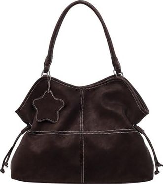 Generic Sac &agrave; main &agrave; bandouli&egrave;re en cuir synth&eacute;tique pour femme et fille - Couleur unie - Pour l&eacute;cole, le travail, un usage quotidien, caf&eacute;, 17.32x5.12x12.6in