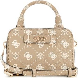 Guess sac &agrave; main sac &agrave; &eacute;paule bandouli&egrave;re Silia Mini Satchel Bag Biscotti Logo taupe