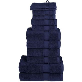 vidaXL 12 tlg. Premium-Handtuch-Set solund Marineblau 600 g/m&sup2; Vidaxl