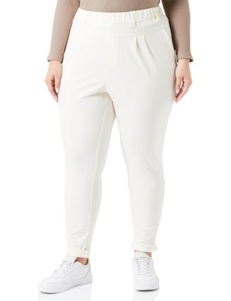 Kaffe Kaffe Damen Womens Trousers Casual Suit Pants Slim Fit Elastic Waistband Ankle Length Hose, Antique White