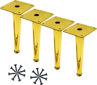 Generic Moderne Möbel Sofabeine, goldene Möbelbeine, konische Tischbeine aus Metall, DIY-Stützbeine, Metallbeschichtung TV-Schrankbeine, mit Schrauben, 4 Stüc