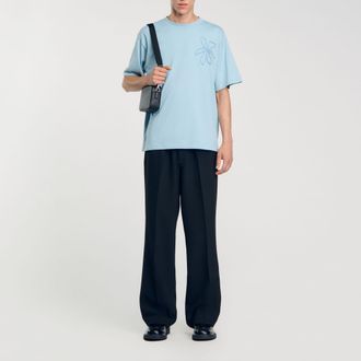 Sandro Oversize-T-Shirt mit Blumenmuster