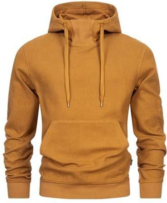 Indicode Kronstadt Hommes INJody Sweatshirt | Pullover &agrave; Capuche en m&eacute;lange de Coton Bistre M