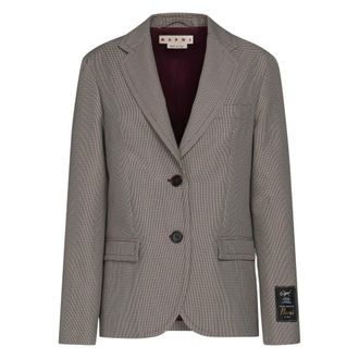 Marni Houndstooth Wollmischungsjacke - - Jackets - Damen - Grau - 2XS