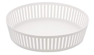 Yamazaki Tableware Yamazaki 3811 TOWER Tiefer Obstkorb, wei&szlig;, Stahl, minimalistisch, 21.5 x 21.5 x 10 cm