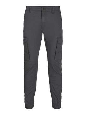 Jack & Jones Herren Jack & Jones Hose Cargo Jogger Pants Paul Flake AKM 542 Twill Gummibund, Farben:Grau, Gr&ouml;&szlig;e Hosen:27W / 30L