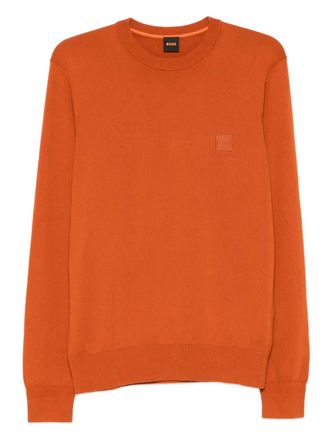 BOSS pull à patch logo - Gris