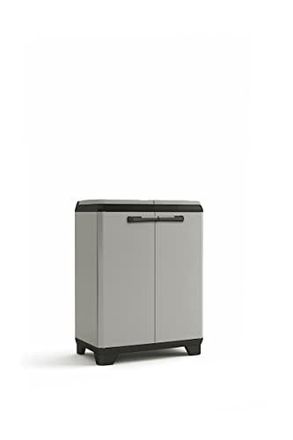 Keter | Poubelle de tri Planet - Plastique recyclé, Gris/Noir, Poubelles de tri, 680x390x920 mm