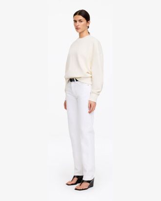 Arket Lockeres Sweatshirt Aus Frottee -Wei&szlig;