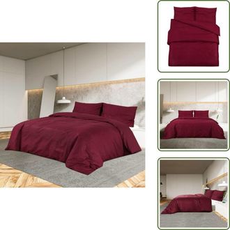 vidaXL Ensemble de housse de couette Bordeaux 260x240 cm Coton - Housses De Couette - Linge De Lit - Literie - Coton - Rouge
