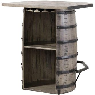Massivmoebel24 Bartisch Mango 90x75x103 grau lackiert heavy INDUSTRY158