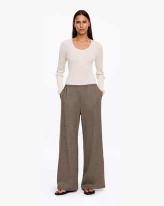 Arket Flanellhose Aus Wollmischung -Braun