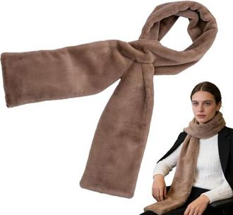 Generico &Eacute;charpe pour femme, collier pour le cou avec poche &agrave; fermeture &eacute;clair - &Eacute;charpe courte en poils pour animaux faux - Id&eacute;al pour petite amie &eacute;pouse soeu