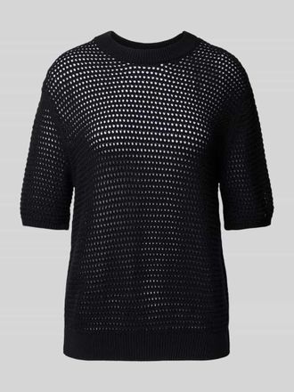 Tommy Hilfiger Regular Fit H&auml;kelpullover aus Baumwoll-Mix