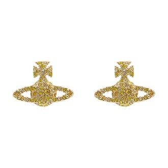 Vivienne Westwood Womens Grace Stud Earrings Metal Gold Jewelry-Watches