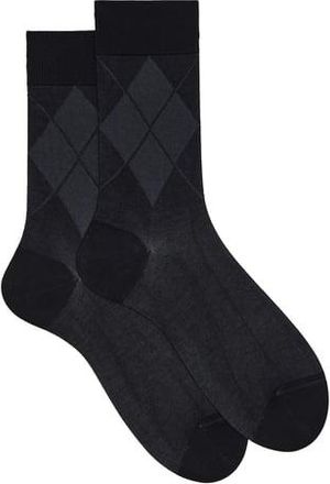 Dor&eacute; Dor&eacute; Chaussettes mi-hautes &agrave; losanges en coton m&eacute;lang&eacute;