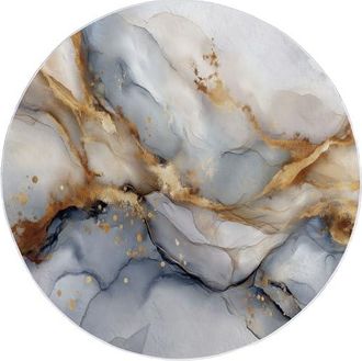 Generic Tapis Rond Abstrait pour Chambre à Coucher Salon Salle à Manger Cuisine, 100 cm Gris Microfibre Douce paillasson Circulaire, Aquarelle Texture Neige I