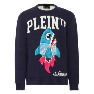 Philipp Plein Pullover Rundhals - - Knitwear - Herren - Blau - 3XL
