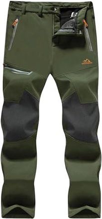 Magcomsen Pantalon dhiver chaud pour homme avec doublure en polaire imperm&eacute;able et poches zipp&eacute;es, vert militaire, 46