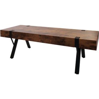 Hhg TV-Rack 744, Fernsehtisch Lowboard TV-Tisch, Metall 42x120x40cm dunkle Wildeiche
